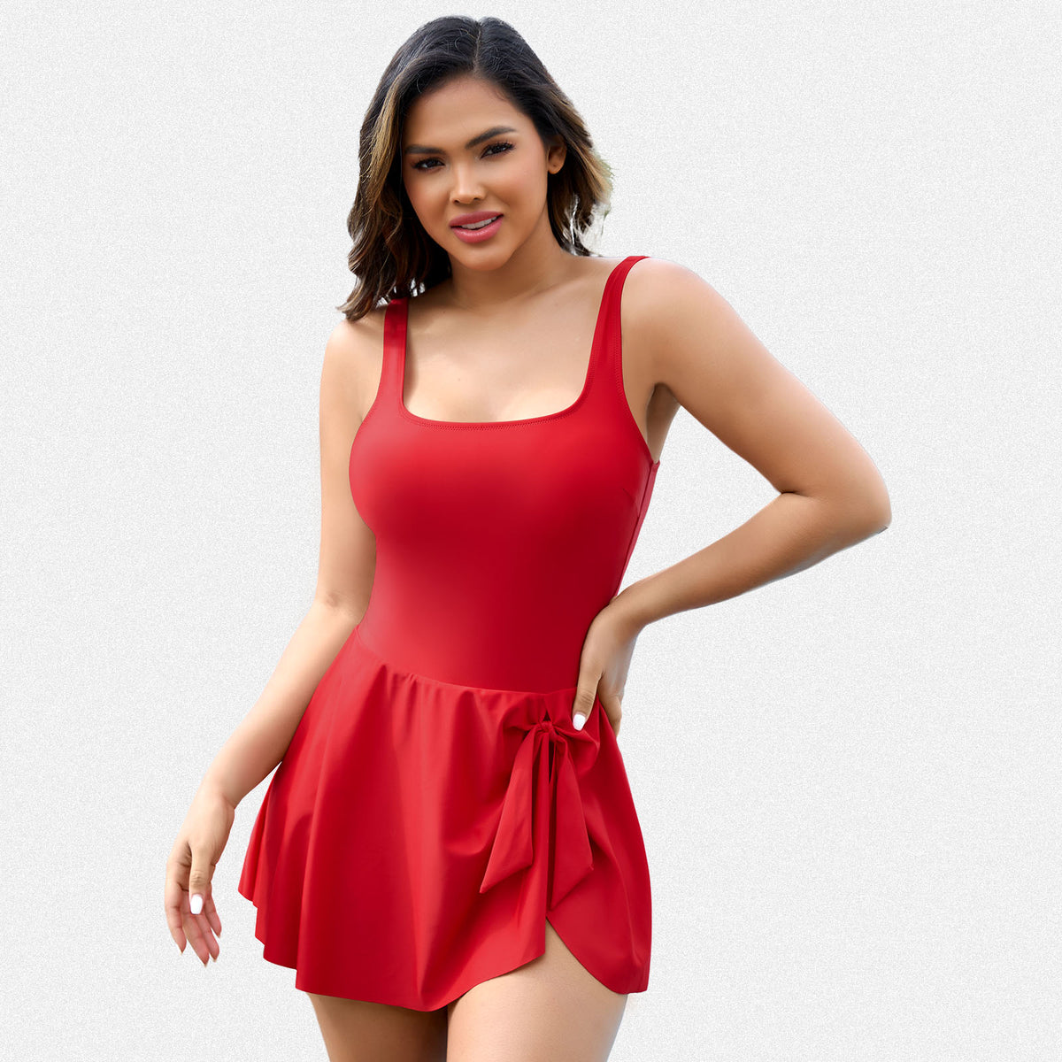 Joyshaper Women One Piece Swimdress Tummy Control Modest Swimsuit