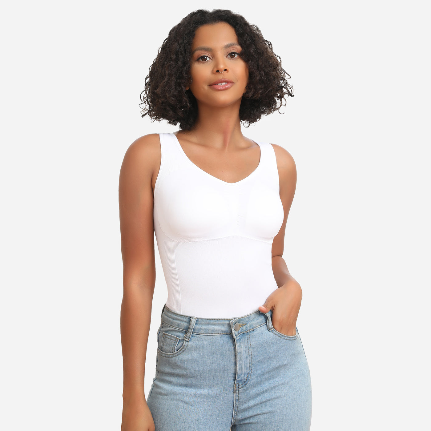 JOYSHAPER Women’s Shapewear Black Cami Tank Tops Built in Bra – Joyshaper